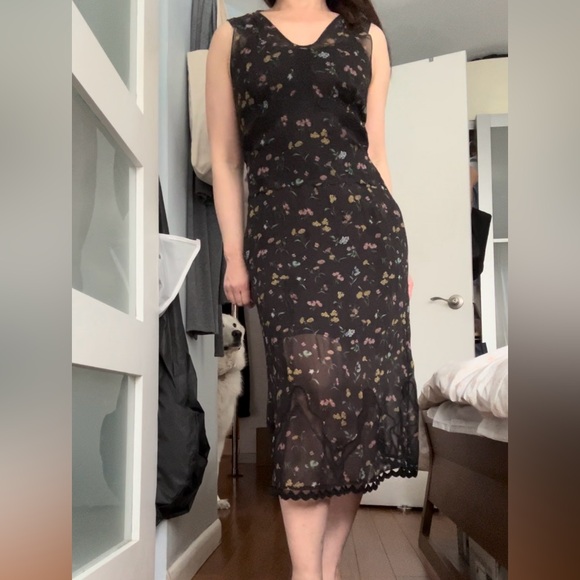 Coach | Dresses | Coach Floaty Black Floral Dress | Poshmark